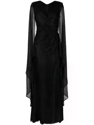 Talbot Runhof Metallic V-neck Gown