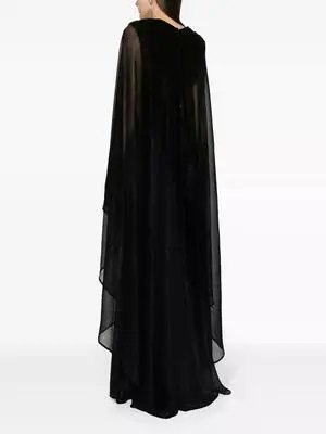 Talbot Runhof Metallic V-neck Gown