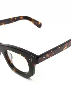 LESCA Tortoiseshell Square-frame Glasses