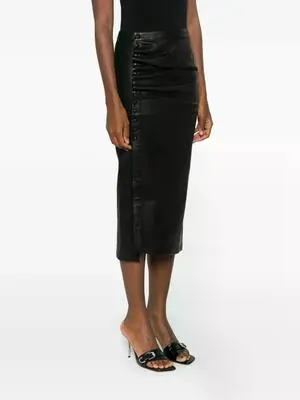 Rabanne Gathered-detail Leather Skirt