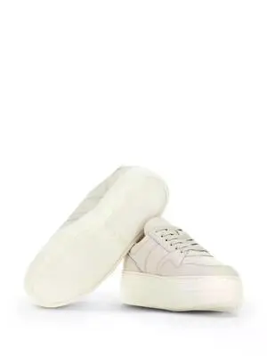 Hogan H670 Flatform Leather Sneakers - Neutrals