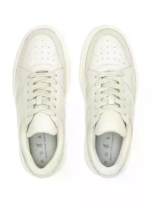 Hogan H670 Flatform Leather Sneakers - Neutrals