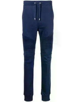 Balmain Logo-print Ribbed Track Pants - Blue