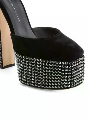 GIUSEPPE ZANOTTI Embellished Platform Block Heel Pumps