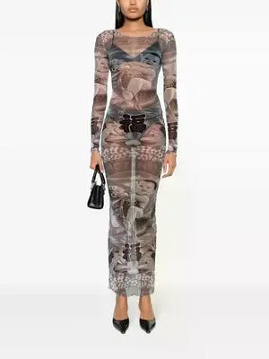 ACT Nº1 Graphic-print Semi-sheer Dress