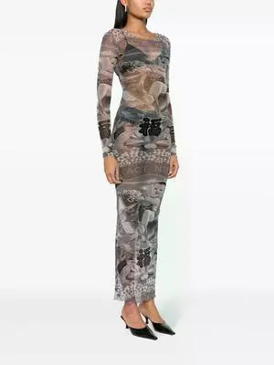 ACT Nº1 Graphic-print Semi-sheer Dress