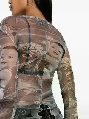 ACT Nº1 Graphic-print Semi-sheer Dress