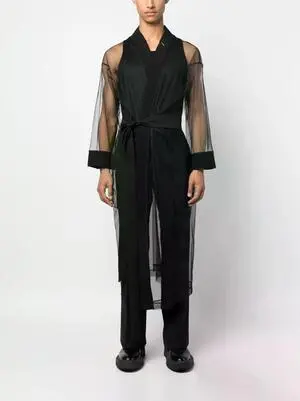 Alchemy Fashions Belted Sheer Mesh Jacket