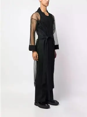 Alchemy Fashions Belted Sheer Mesh Jacket