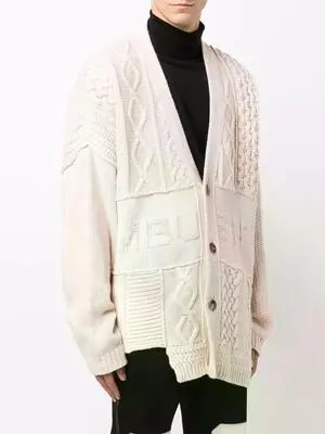 AMBUSH Patchwork-knit Cardigan - Neutrals