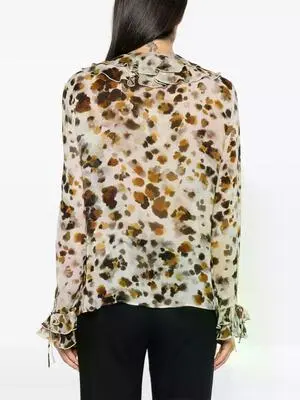 MSGM Abstract-print Chiffon Blouse