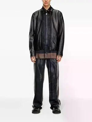 DIESEL® Leather Logo Patch Jacket