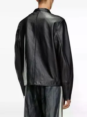 DIESEL® Leather Logo Patch Jacket