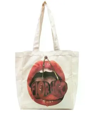 Fiorucci Graphic-printed Tote Bag - Neutrals