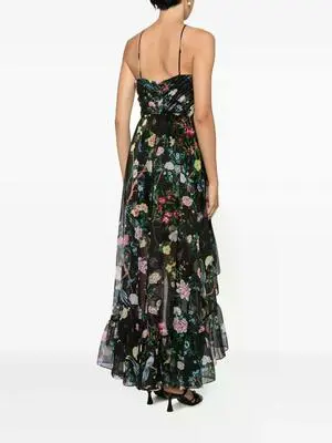 Marchesa Floral-print Halterneck Dress