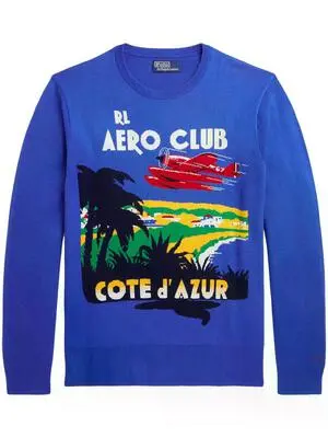 Polo Ralph Lauren Intarsia-knit Cotton Jumper - Blue