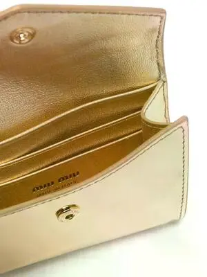 Miu Miu Logo-embossed Patent Leather Wristlet