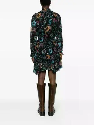 Ulla Johnson Floral-print Silk-blend Dress With Lurex Detailing