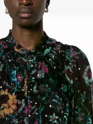 Ulla Johnson Floral-print Silk-blend Dress With Lurex Detailing