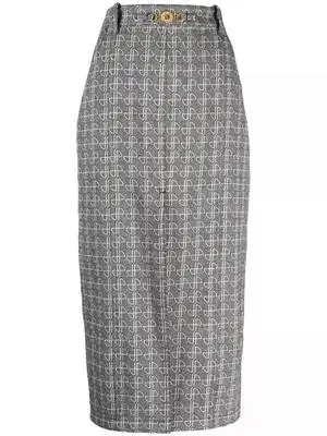 PATOU Jp Monogram Slit Midi Skirt