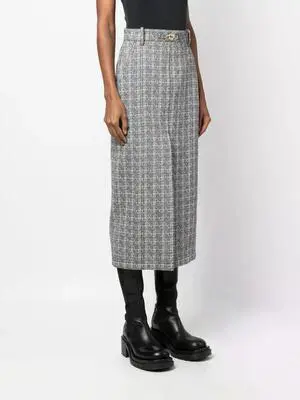 PATOU Jp Monogram Slit Midi Skirt