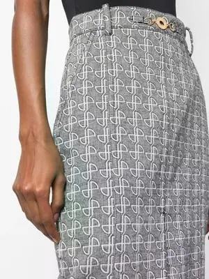 PATOU Jp Monogram Slit Midi Skirt