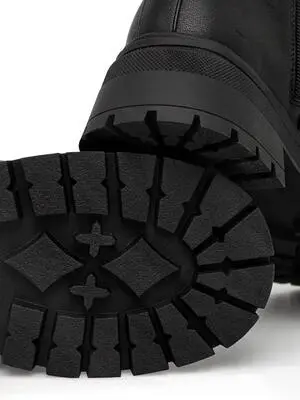 TWINSET Leather Buckled Lace-up Boots