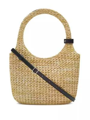 COURREGES Woven Raffia Holy Shoulder Bag