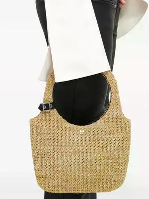 COURREGES Woven Raffia Holy Shoulder Bag