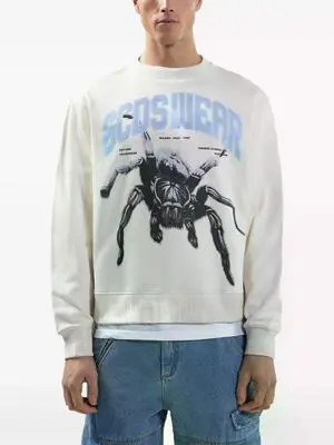 Gcds Spider-print Sweatshirt - Neutrals