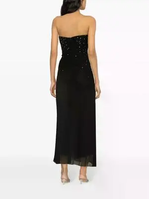 FORTE_FORTE Crystal-embellished Silk Maxi Dress
