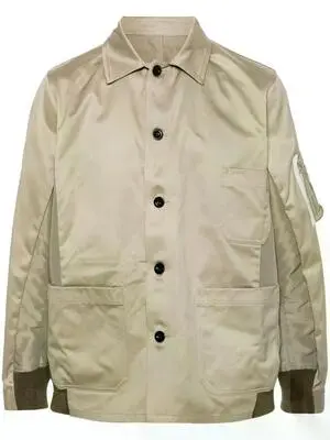 Sacai Panelled Twill Shirt Jacket