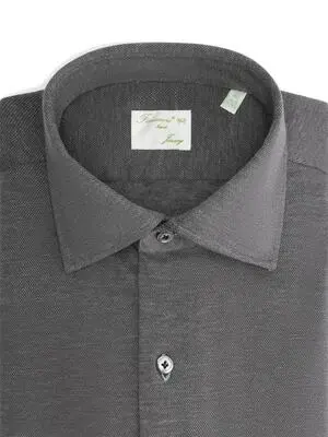 FINAMORE 1925 Long-sleeved Cotton-blend Shirt - Grey