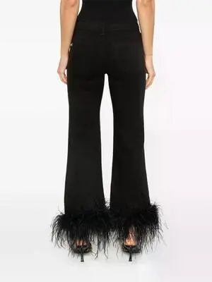 Alice + Olivia Feather-trim Jeans
