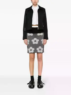 Kenzo Jacquard Flower-motif Knit Skirt