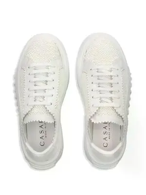 Casadei Nexus Textured Platform Sneakers - White