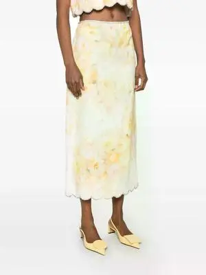 Zimmermann Crush Scalloped Midi Skirt