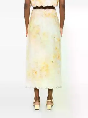 Zimmermann Crush Scalloped Midi Skirt