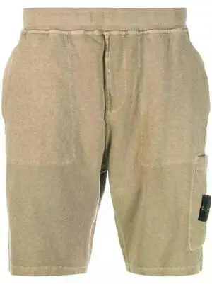 Stone Island Compass-motif Cotton Shorts