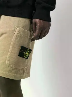 Stone Island Compass-motif Cotton Shorts