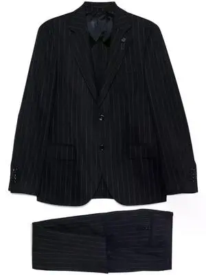 LARDINI Pinstriped Suit - Blue