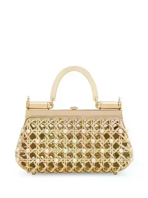 Dolce & Gabbana Pearl-embellished Caged Tote Bag