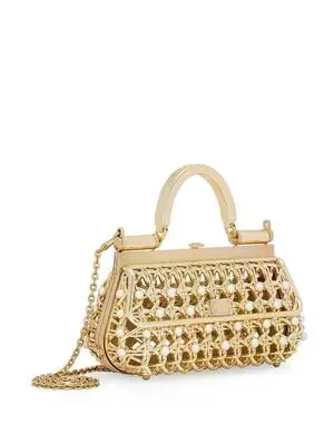 Dolce & Gabbana Pearl-embellished Caged Tote Bag
