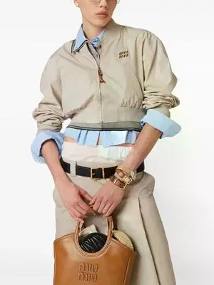 Miu Miu Panama Cropped Bomber Jacket