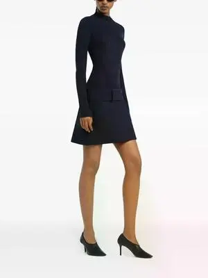 COURREGES Mock-neck Ribbed Jumper - Blue