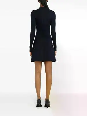 COURREGES Mock-neck Ribbed Jumper - Blue