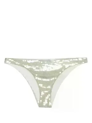Prada Sequinned Tulle Bikini Bottoms - Green