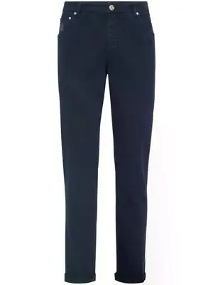 Brunello Cucinelli Logo-embroidered Straight-leg Jeans - Blue