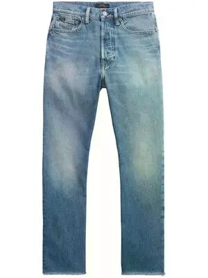 Polo Ralph Lauren Logo-tag High-rise Cropped Jeans - Blue