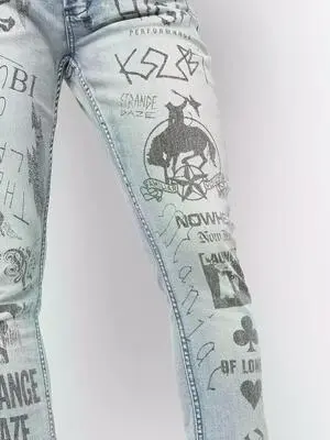 Ksubi Van Winkle Graphic-print Skinny Jeans - Blue